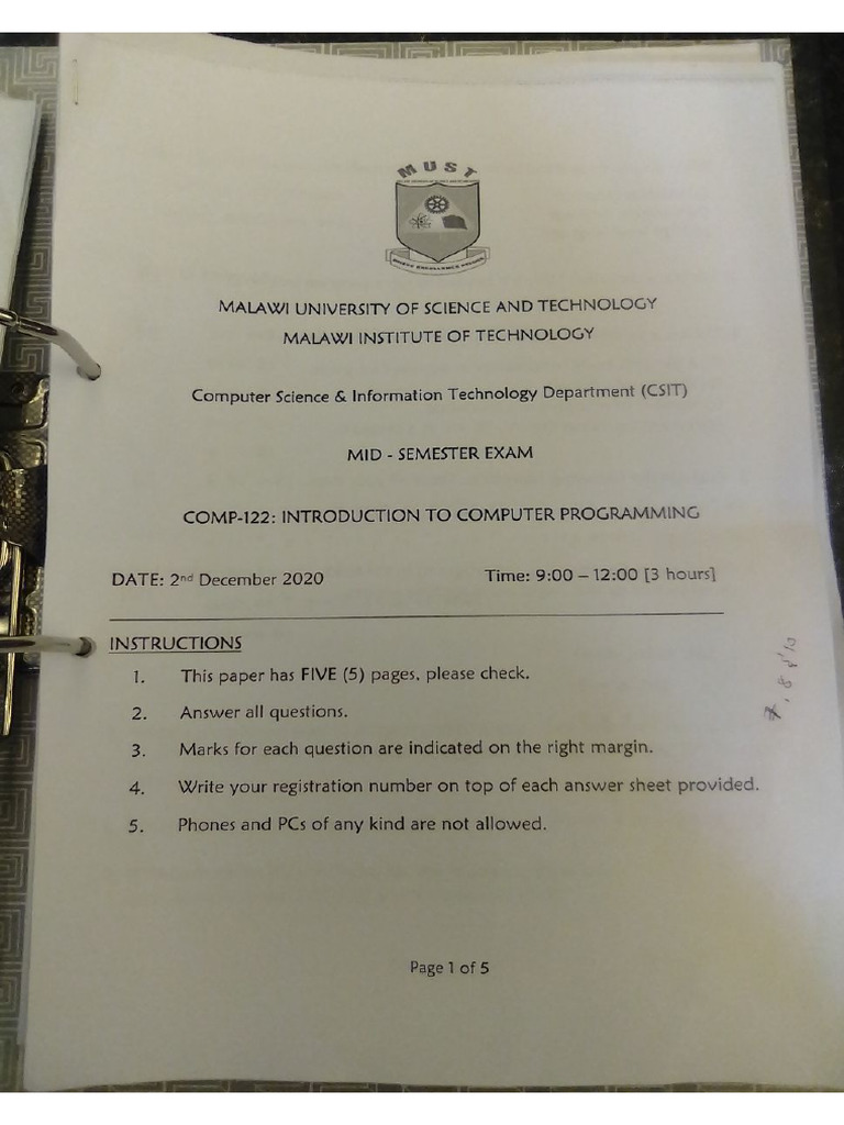 Yr 1, Sem 2, Past Papers o Modules | PDF