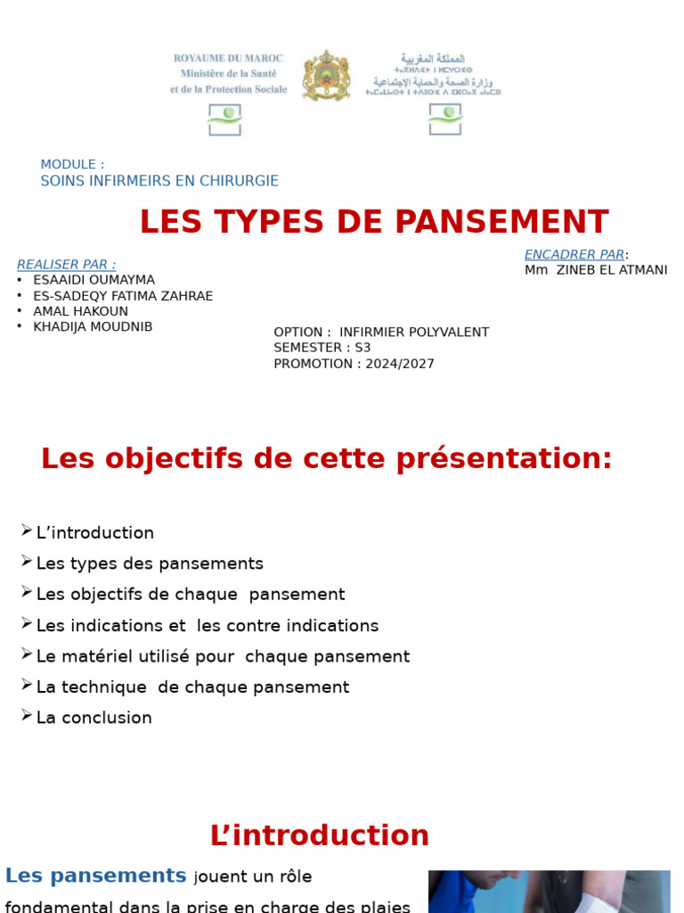 Types de Pansements en Soins Infirmiers | PDF | Saignement | Suture ...