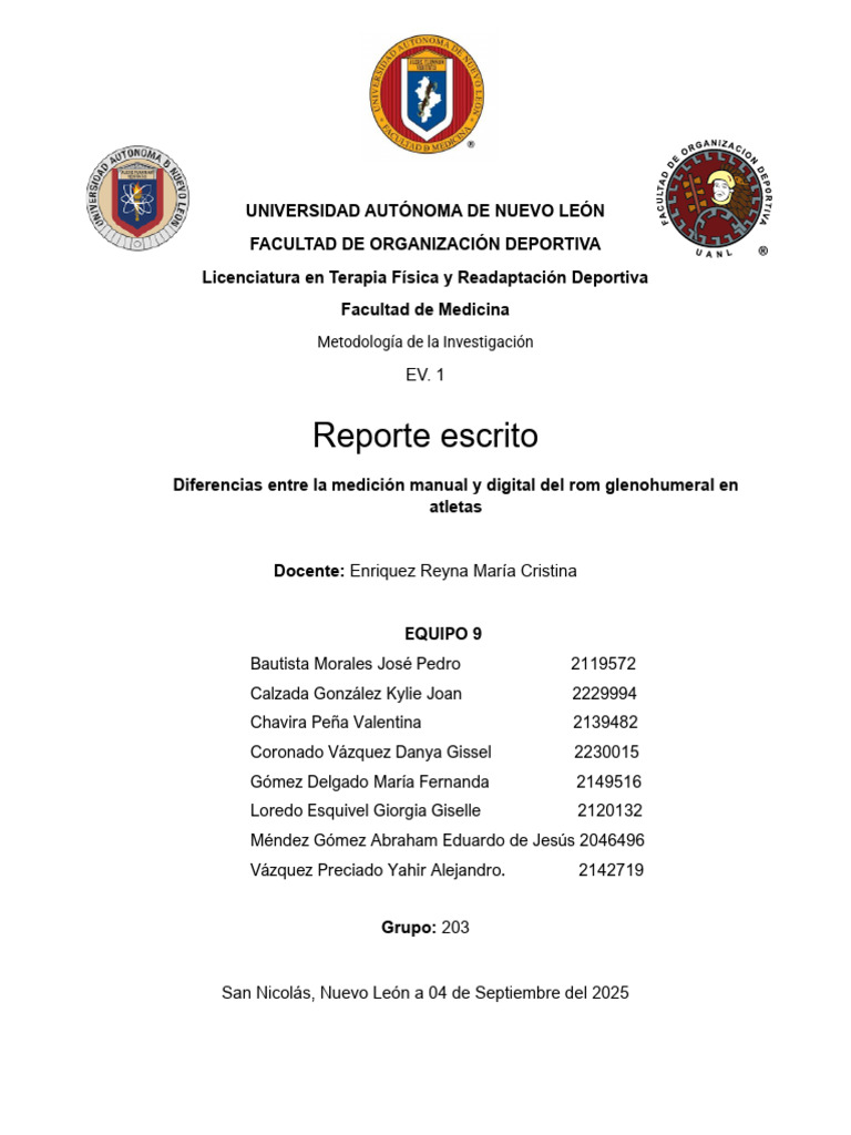 Comparativa ROM Glenohumeral: Manual vs Digital | PDF | Medición ...
