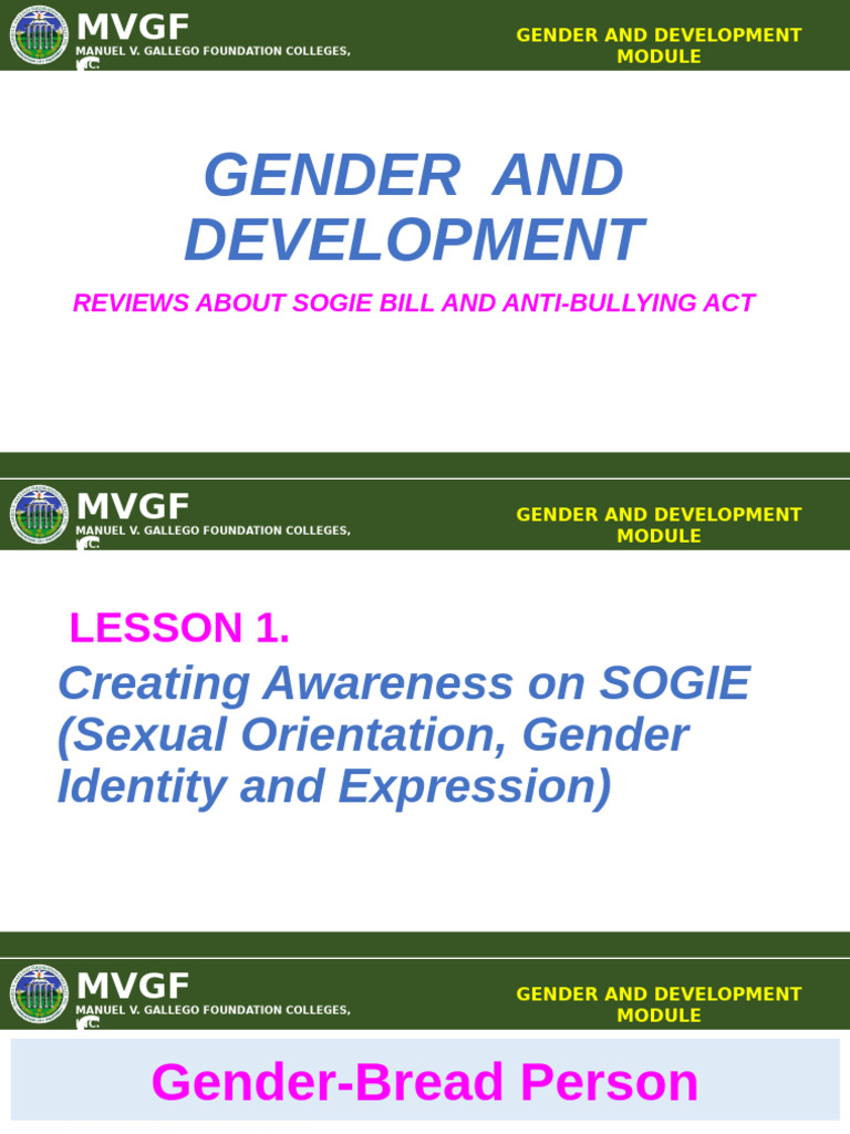 Lesson 9 I SOGIE I Sexual Orientation Gender Identity and Expression ...