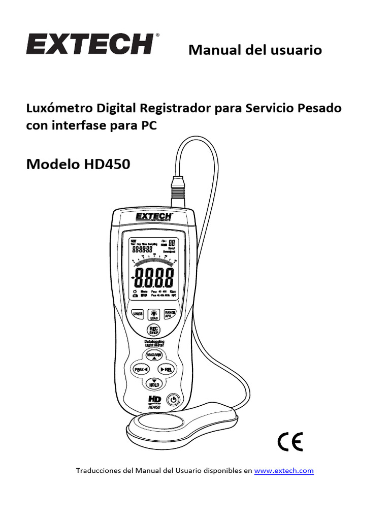 Extech HD450 | PDF | Software | Pantalla de cristal líquido