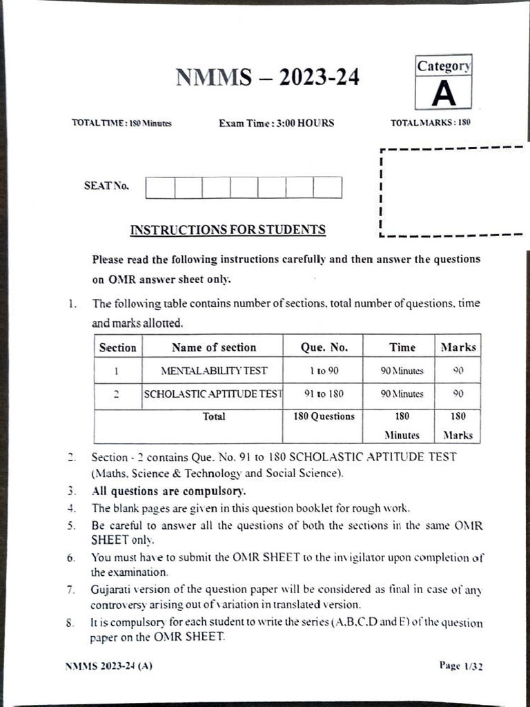 2023 - 24 Nmms | PDF