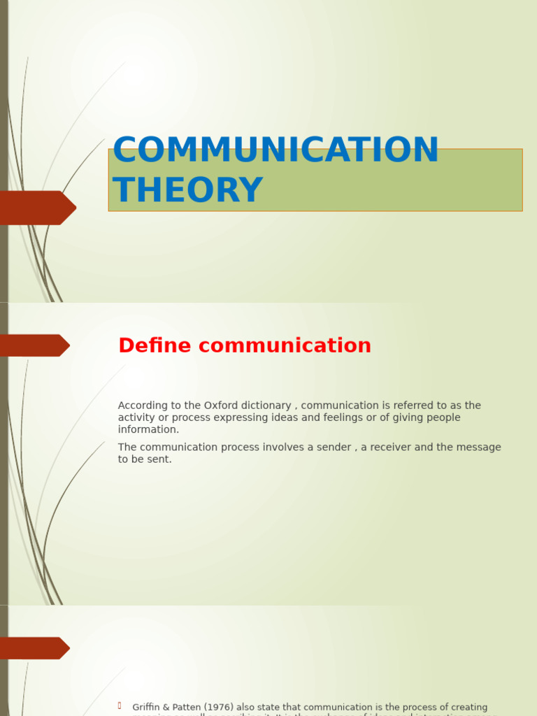 Understanding Communication Theory | PDF | Communication | Cognition