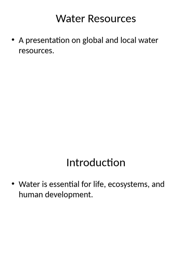 Water Resources Presentation | PDF