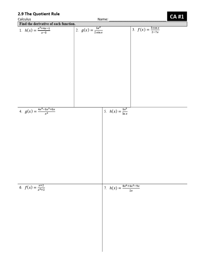 Calc 2.9 Ca1 | PDF