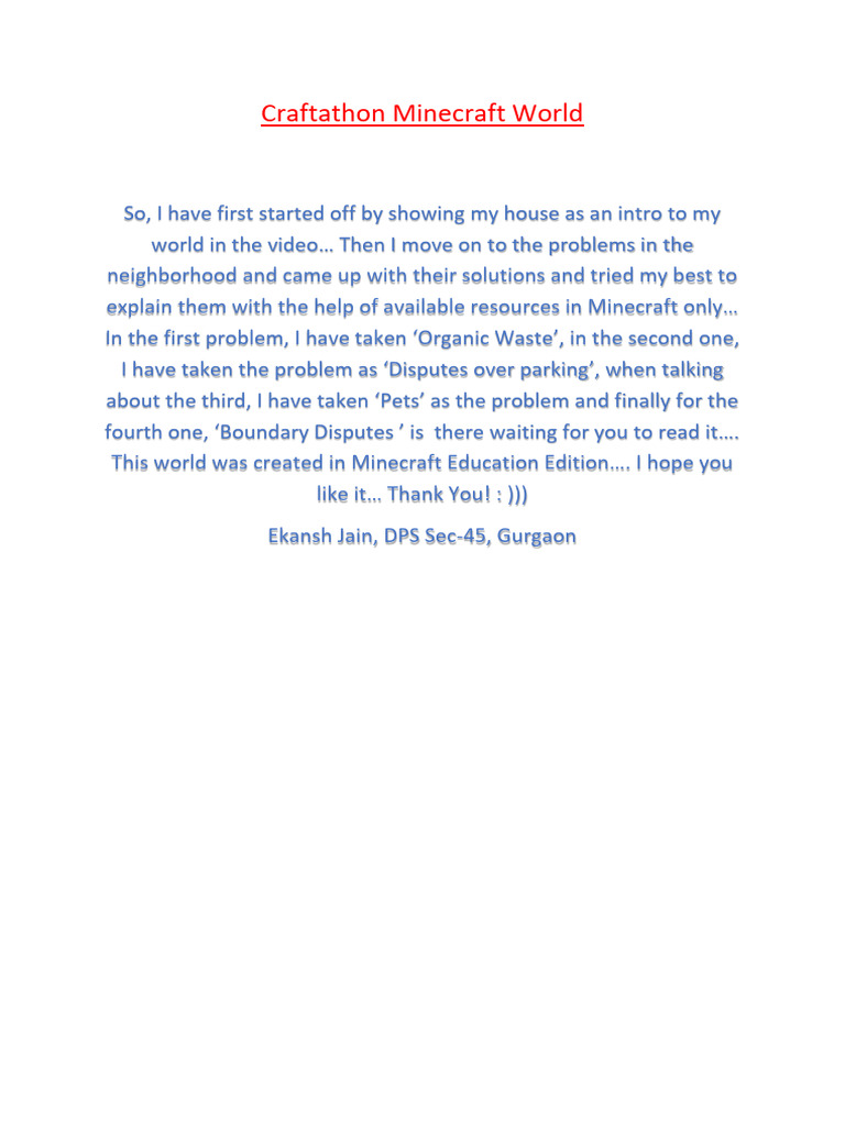 Ekansh Jain, DPS Sec-45, Gurgaon | PDF