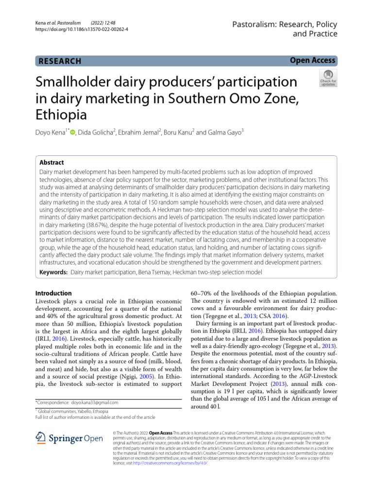 Smallholder Dairy Producers Participatio | PDF | Statistics ...
