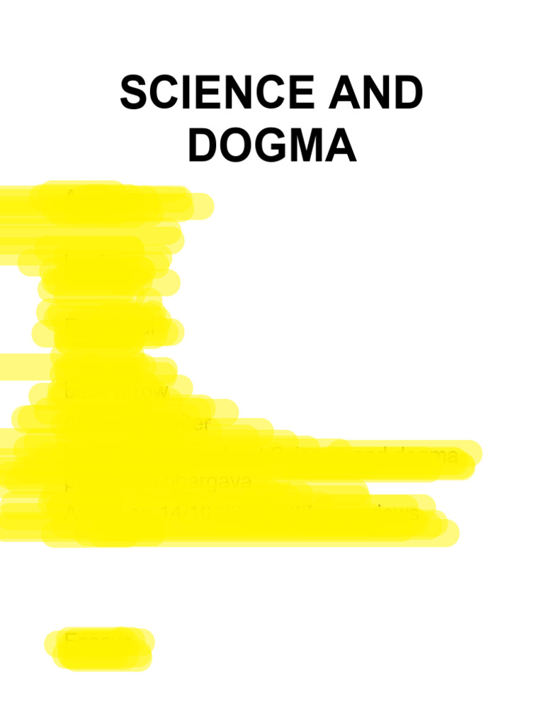 Science and Dogma Edited | PDF | Science | Skepticism