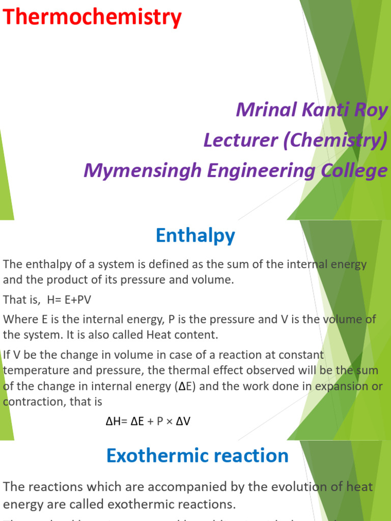 Thermo Chemistry | PDF | Chemical Reactions | Acid