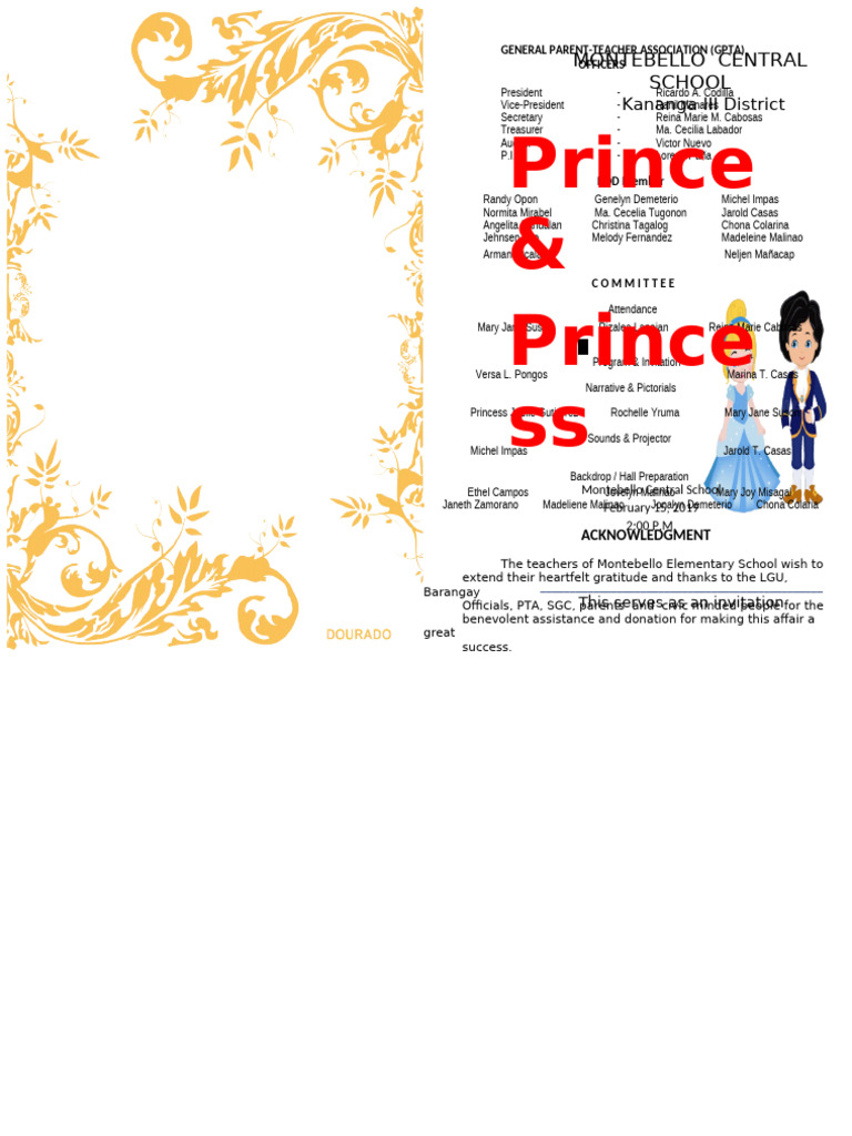 Prince & Princessvalentine 2019 Cover | PDF | Educational Organizations