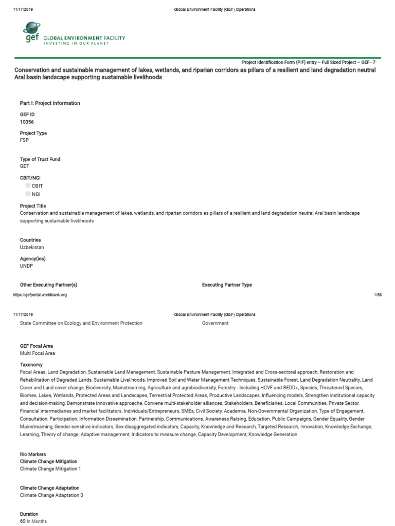 Mfa Pif | PDF | Global Environment Facility | Earth Sciences