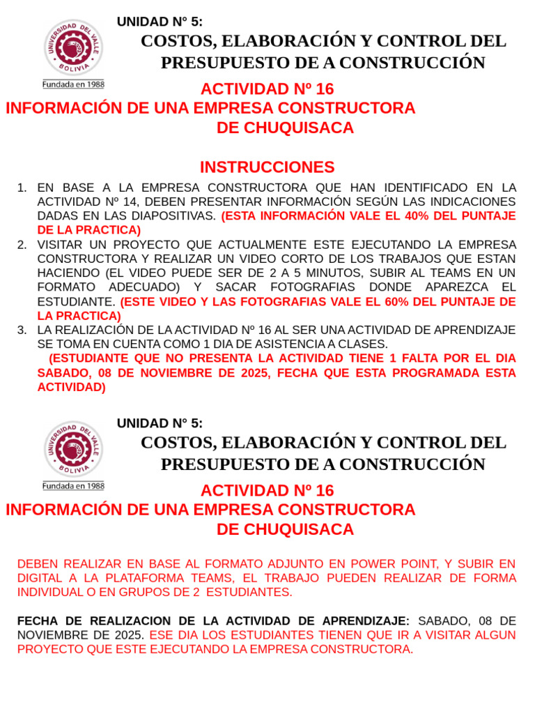Información de Una Empresa Constructora | PDF