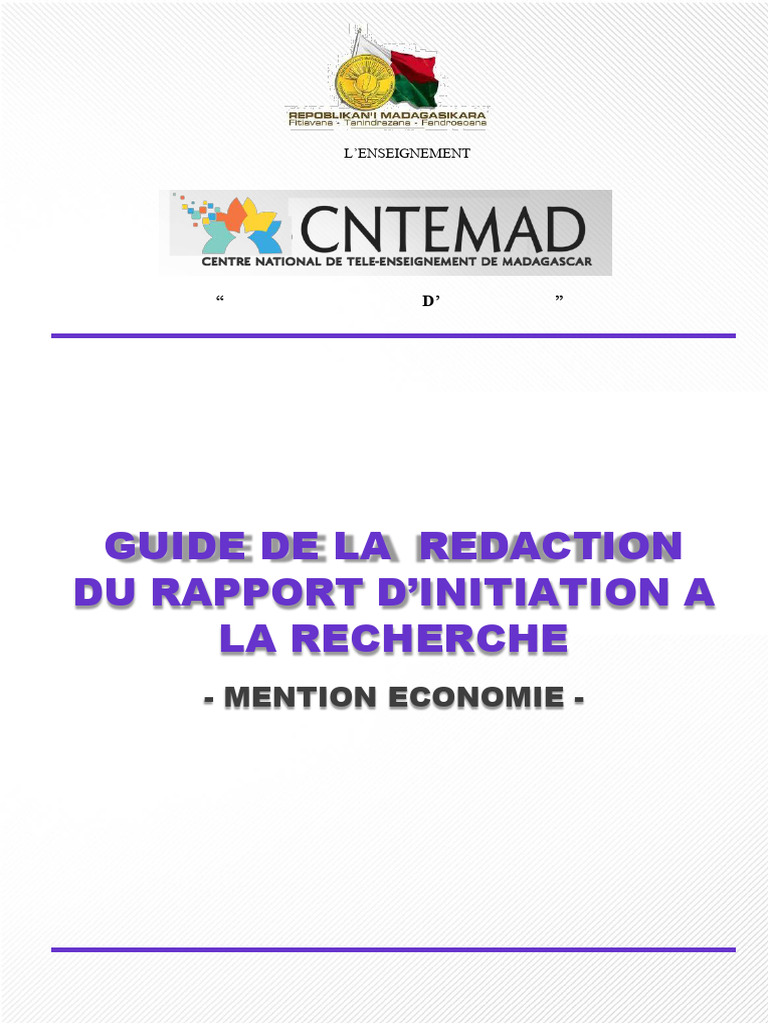 Guide de rédaction pour rapport de recherche | PDF