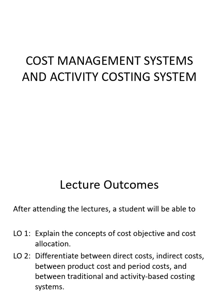 Cost Management and Activity-Based Costing | PDF | Cost Of Goods Sold ...