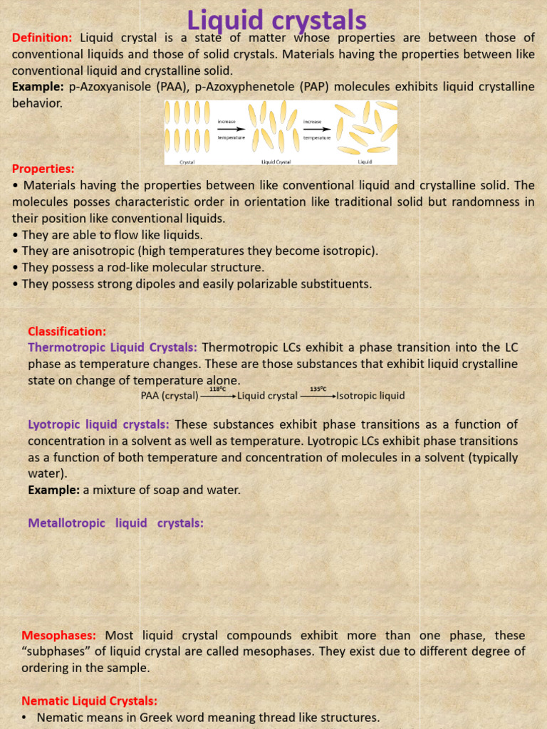 MODULE 4-Liquid Crystals | PDF | Liquid Crystal | Liquid Crystal Display