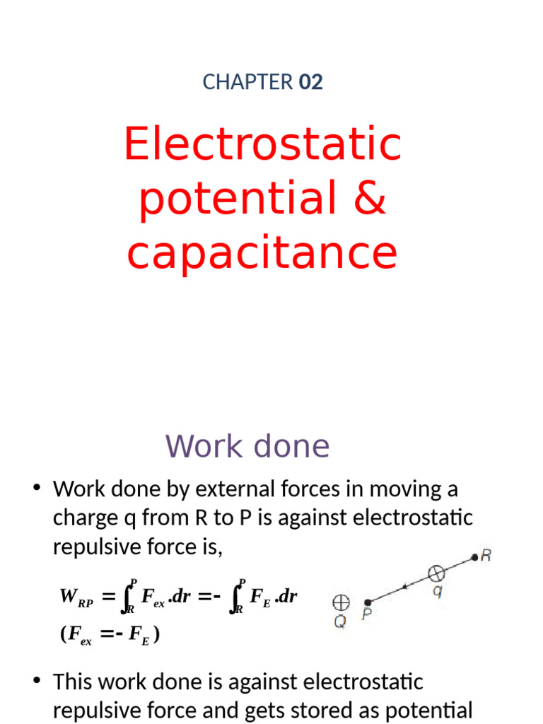 Electrostatic Potential & Capacitance | PDF | Electric Field | Torque
