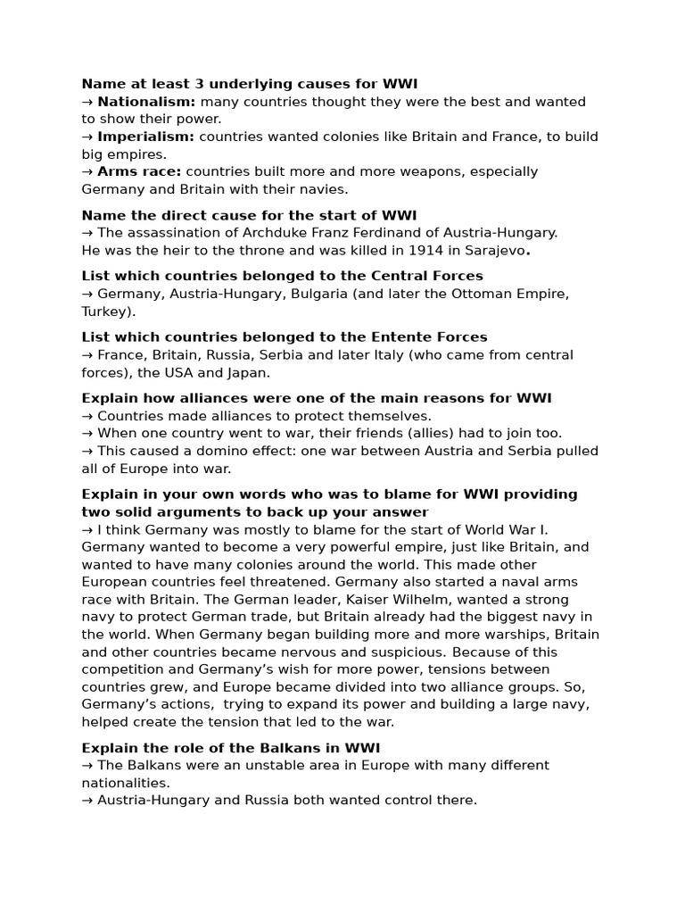 summary history WWI | PDF | World War I | Suffragette