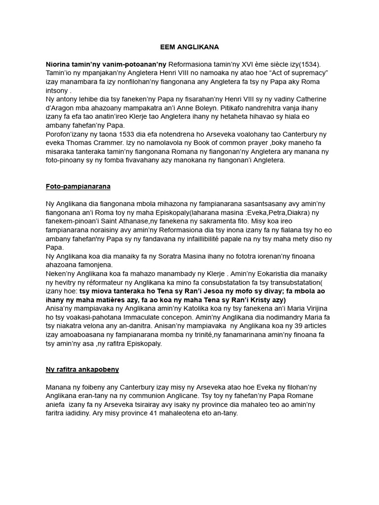 Eem Anglikana(1) | PDF