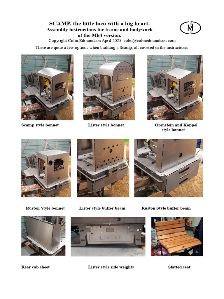 Instructions for Mk4 SCAMP frame and bonnets April 2025 copyright Colin ...