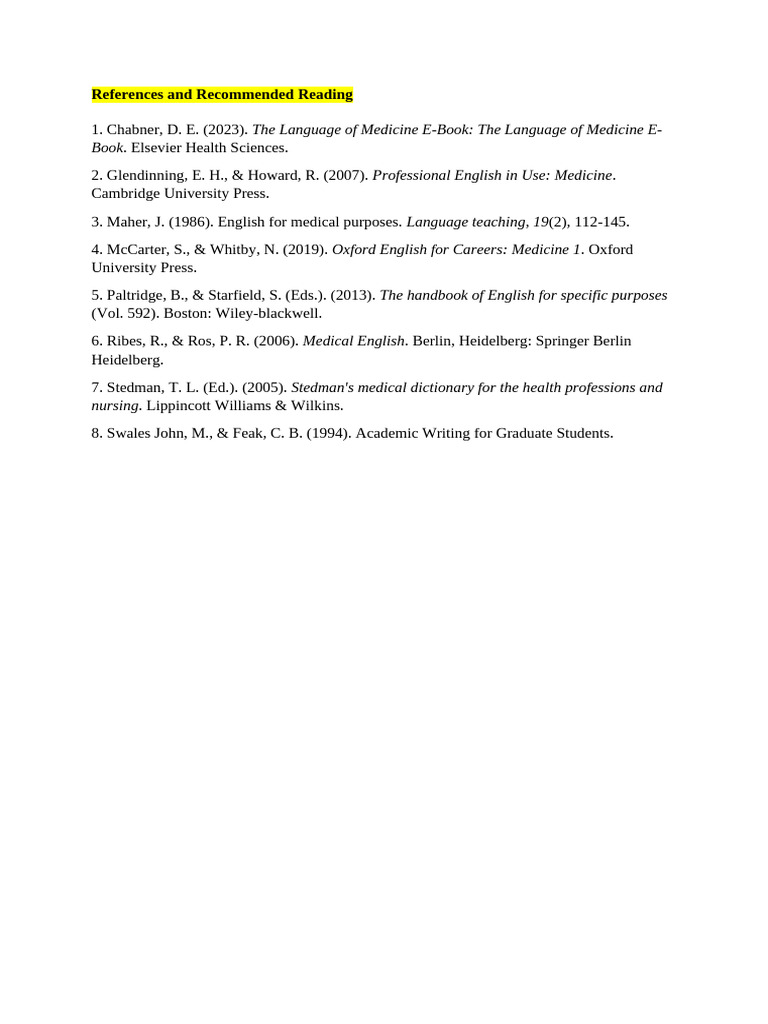 References and Recommended Reading | PDF
