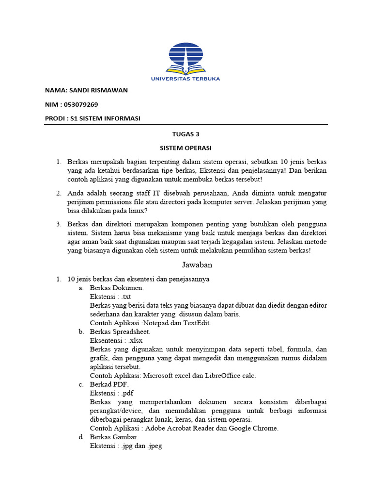 Tugas 3 Sistem Operasi | PDF