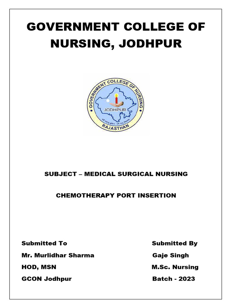 Chemotherapy Port Insertion Guide | PDF | Intravenous Therapy ...