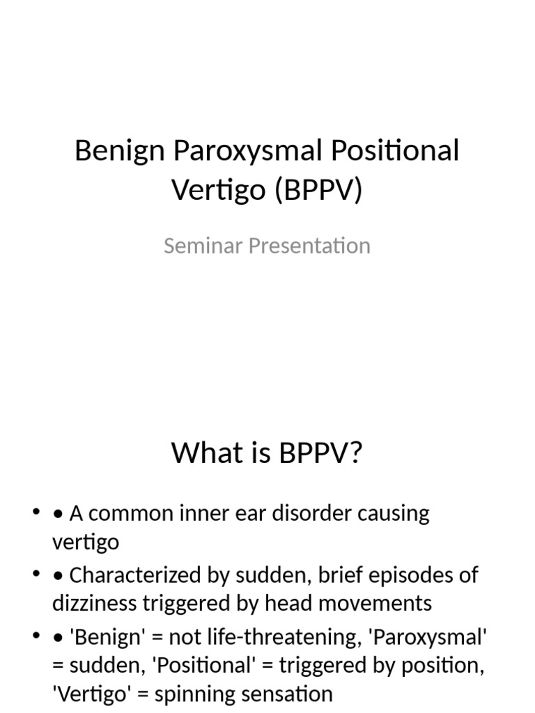Understanding Benign Paroxysmal Positional Vertigo | PDF