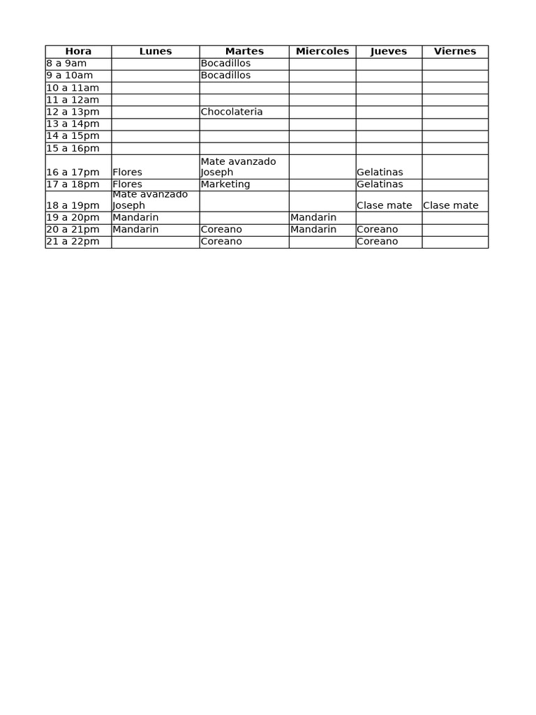 Mi Horario | PDF
