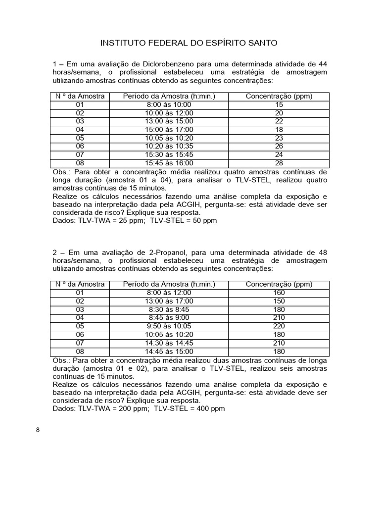 Exercícios TLV | PDF