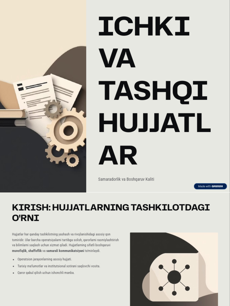 Ichki Va Tashqi Hujjatlar | PDF