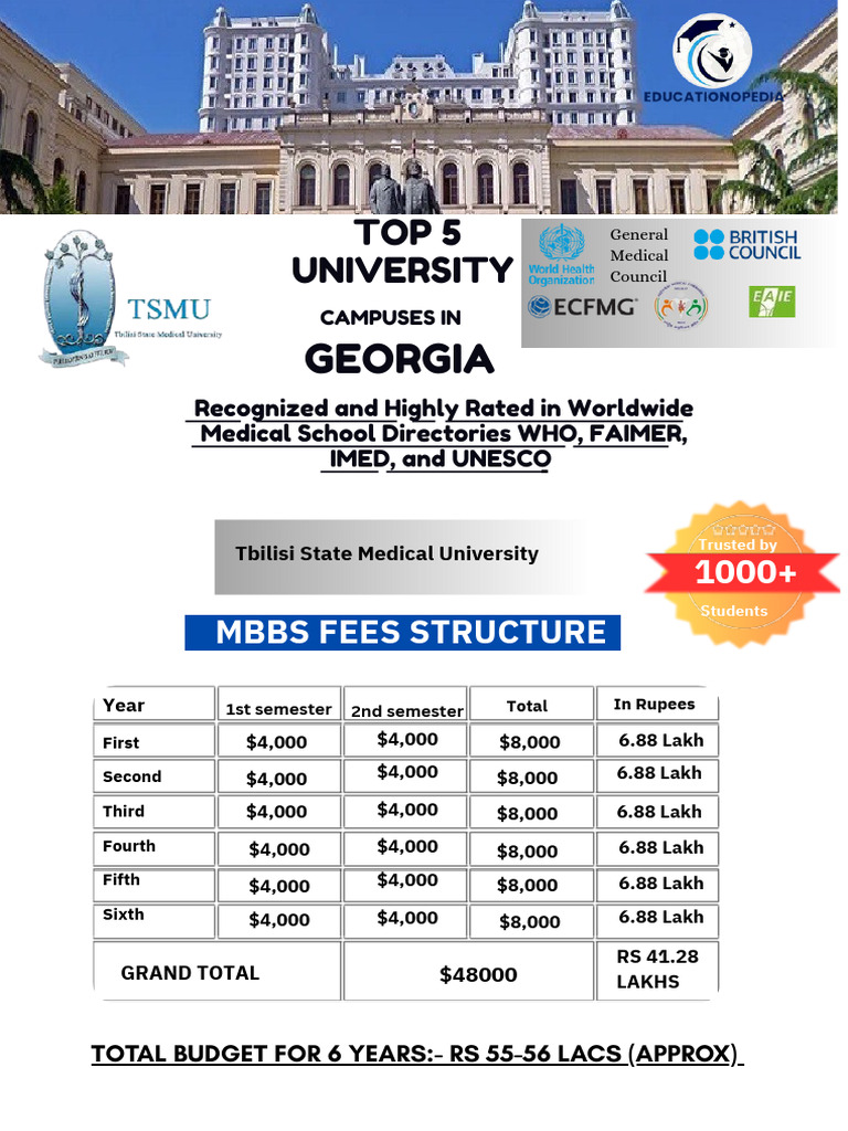 MBBS Fees and Services in Georgia | PDF