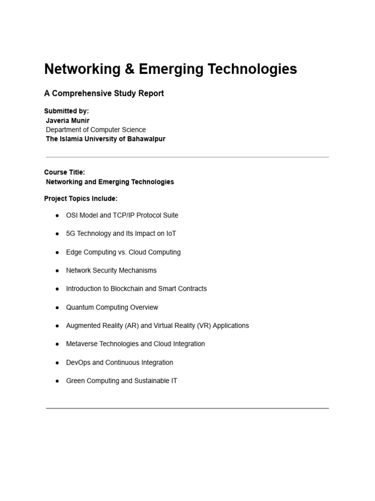 Networking & Emerging Technologies | PDF | Quantum Computing | Internet ...
