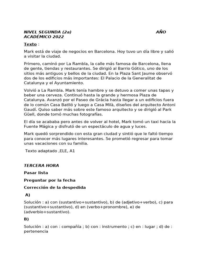 Tercera Hora Del Texto Mark | PDF