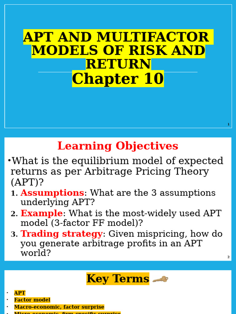 APT and Multifactor Risk Models Explained | PDF | Capital Asset Pricing ...