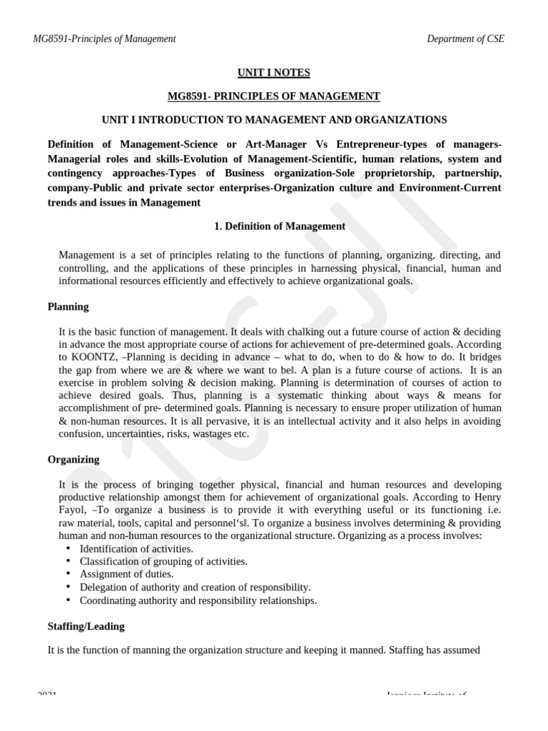 Pom Unit 1 | PDF | Science | System