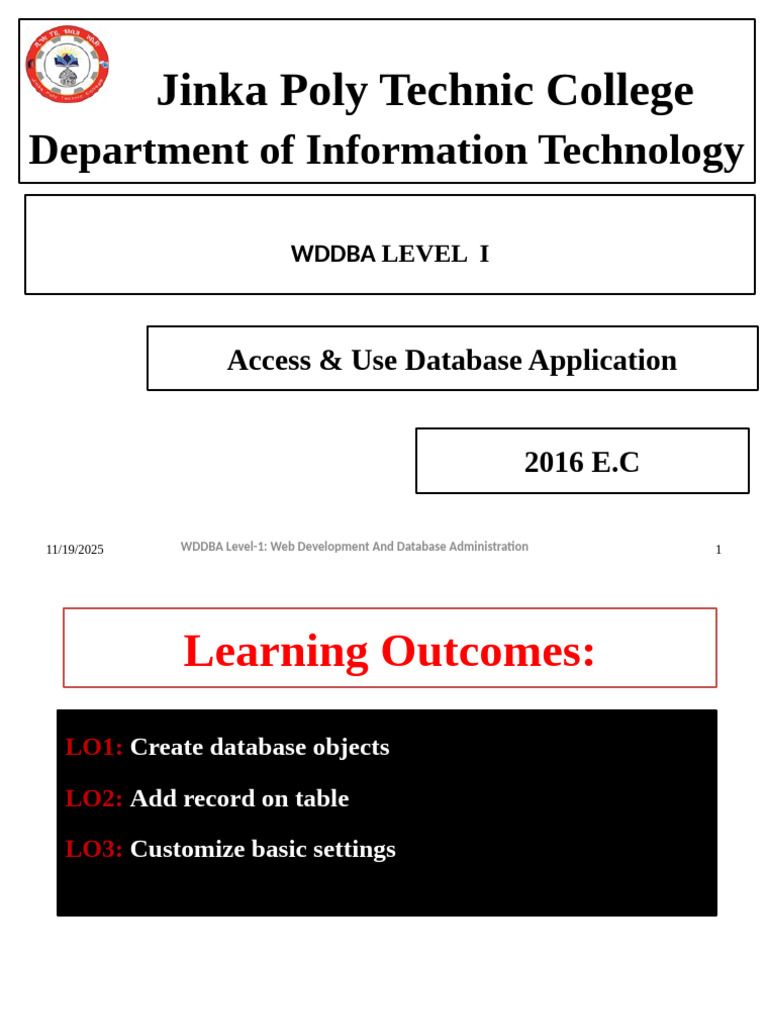 Access & Use Database Application | PDF | Databases | Microsoft Access