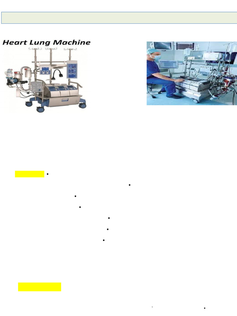 Heart-Lung Machine Overview and Functions | PDF | Heart | Coronary ...