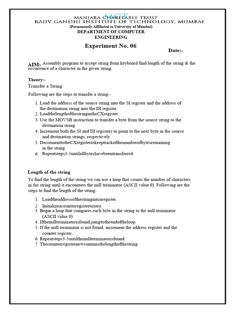 Experiment 6 Coa - PDF - 20250923 - 102301 - 0000 | PDF | String ...