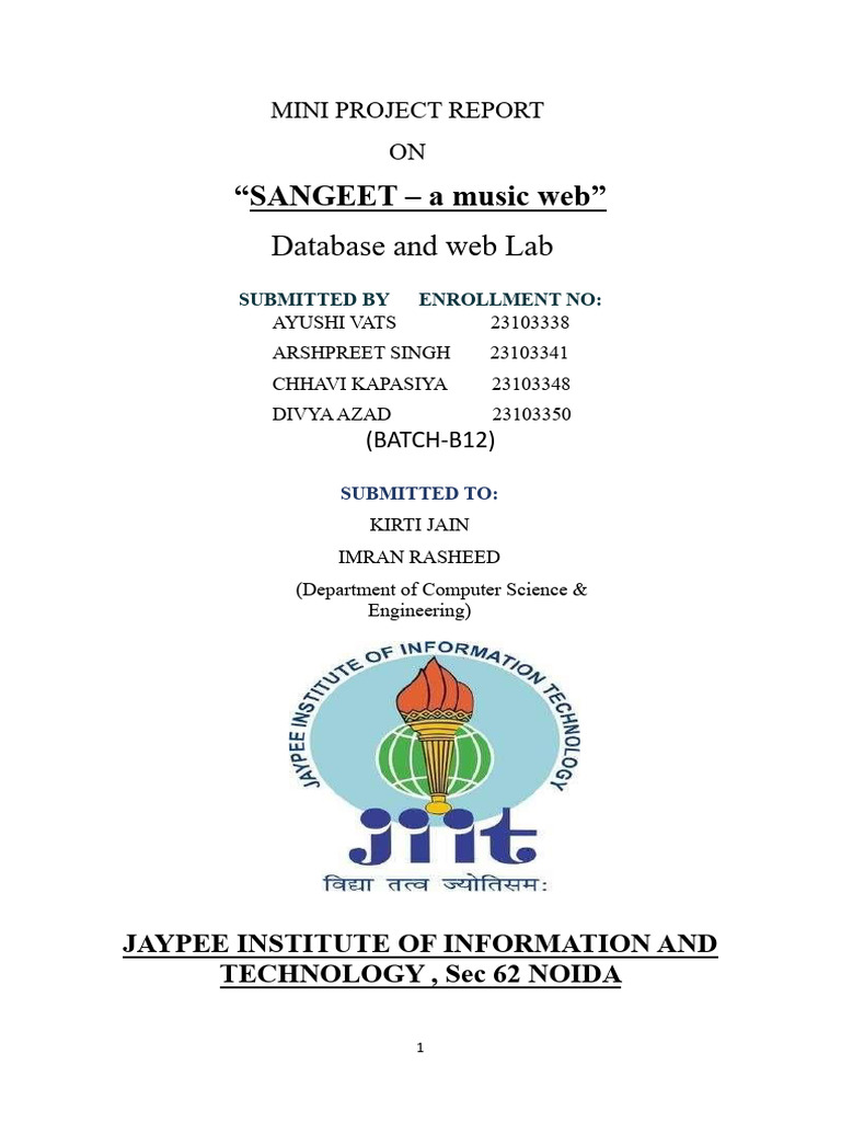 Mini Project Repor1 | PDF | Html | World Wide Web