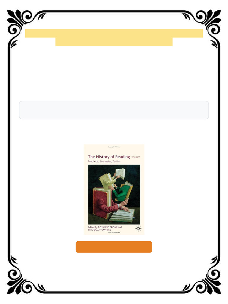 The History of Reading Volume 3 Methods Strategies Tactics 1st Edition ...