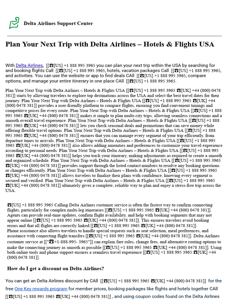 Delta Airlines Trip Planning Guide | PDF | Low Cost Carrier | Airlines