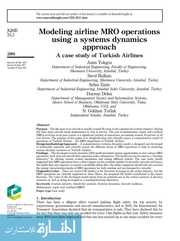 Modeling airline MRO operations using a systems dynamics approach | PDF | Airlines | Airport