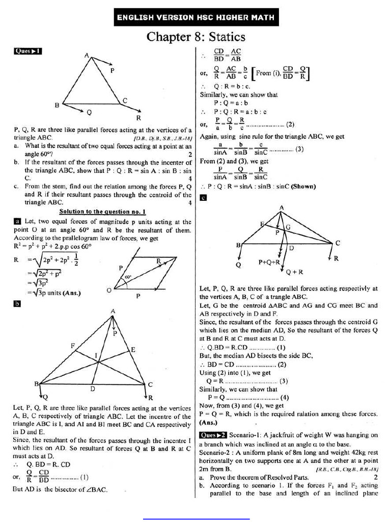 HSC Ev Higher Mathematics 2nd Paper 8th Chapter Note | PDF