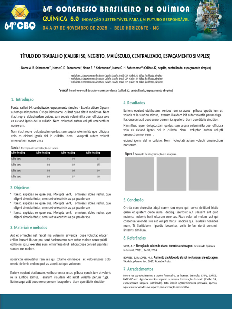 Template Para Poster de Trabalho Cbq 2025 | PDF
