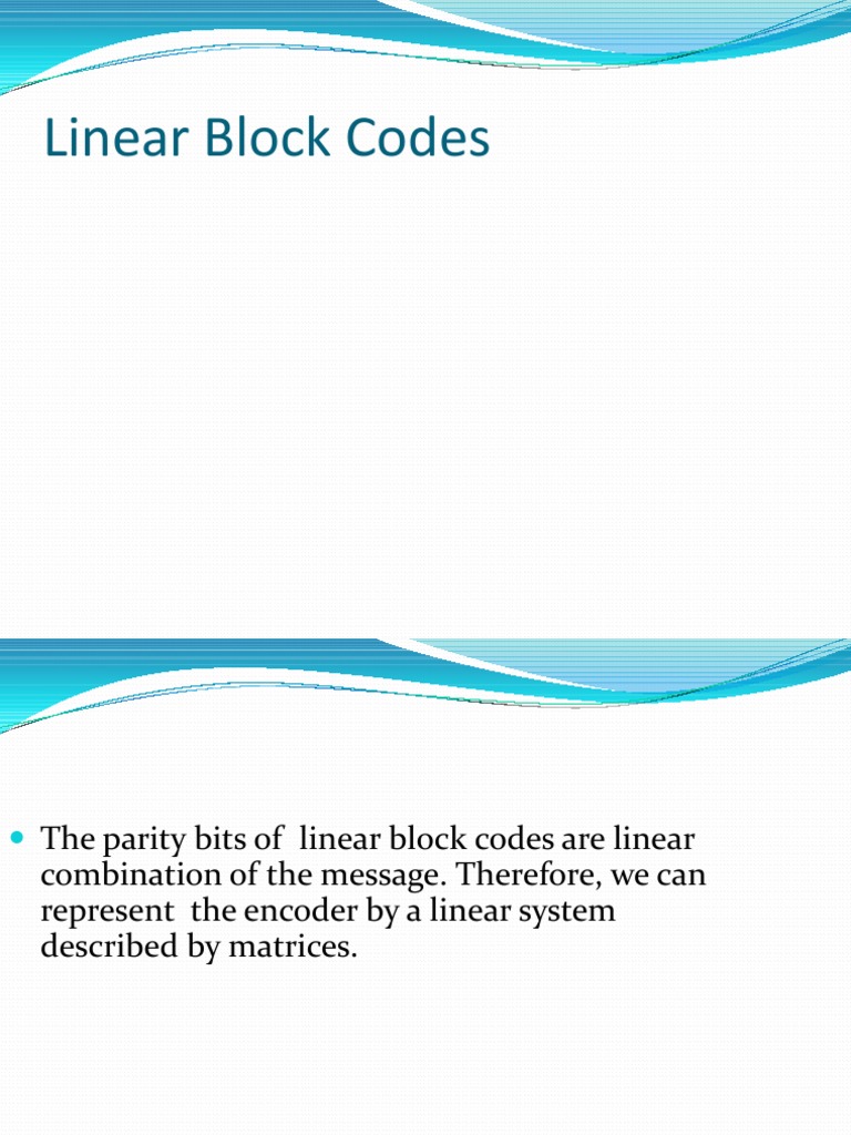 Linear Block Codes | Discrete Mathematics | Naming Conventions