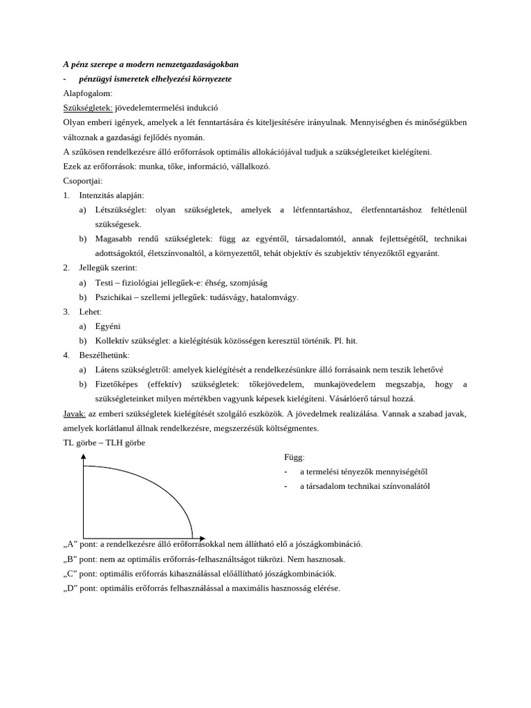 A Pénz Szerepe a Modern Nemzetgazdaságokban | PDF