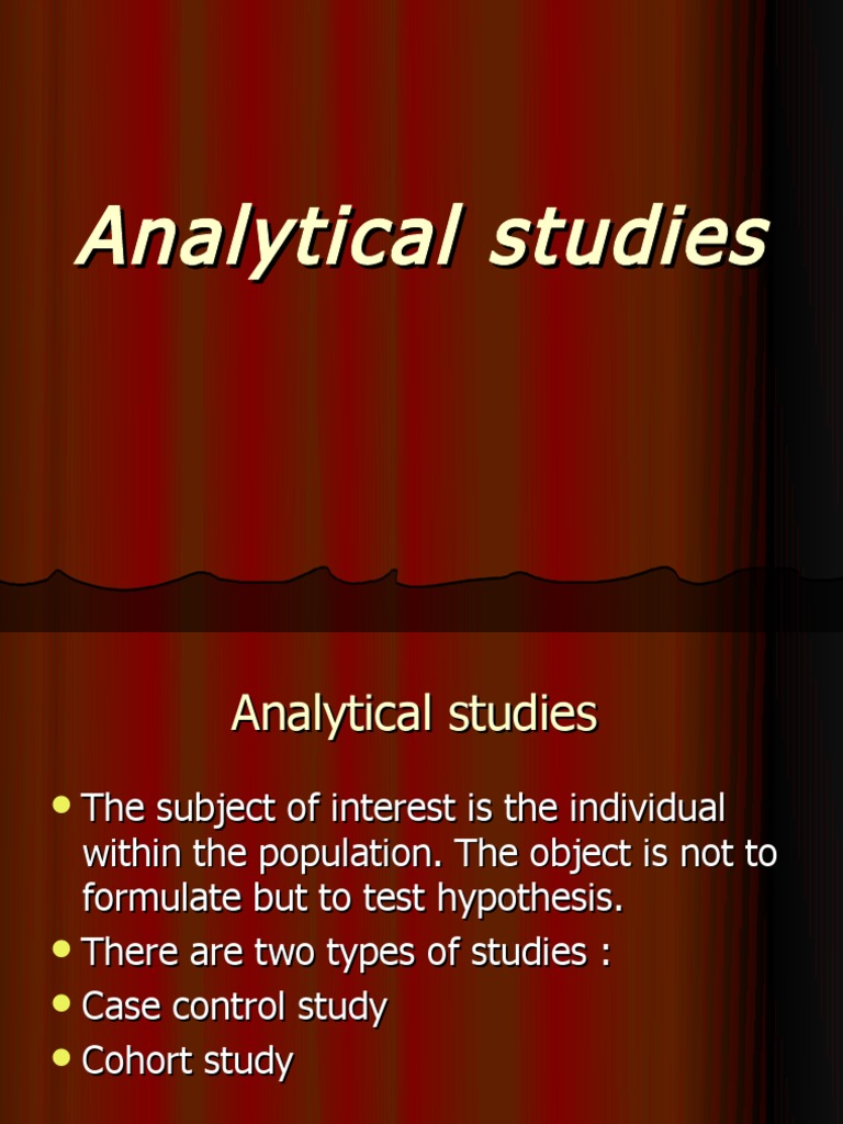 Analytical Studies | PDF | Cohort Study | Public Health