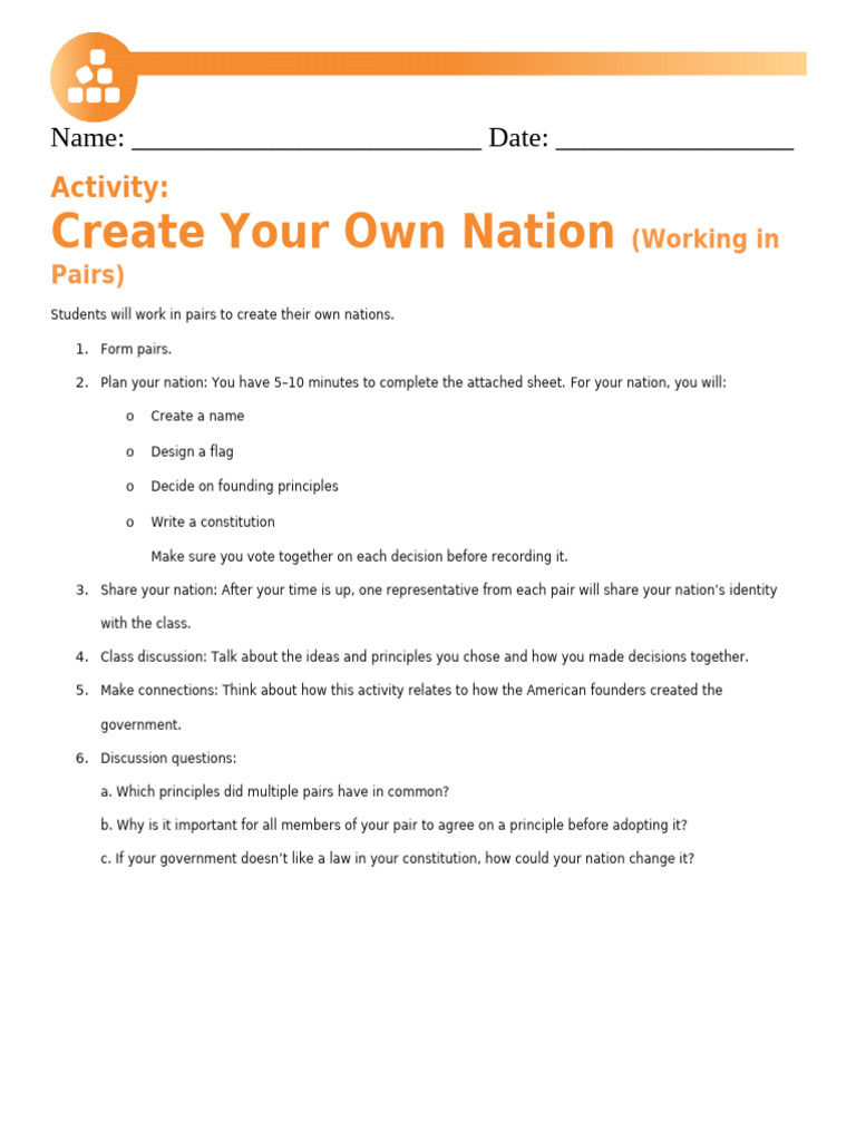 2.1 2 Worksheet 3 Create The Nation - 0 | PDF
