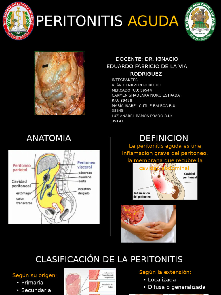 PERITONITIS AGUDA | PDF | Enfermedades y trastornos | Especialidades Medicas