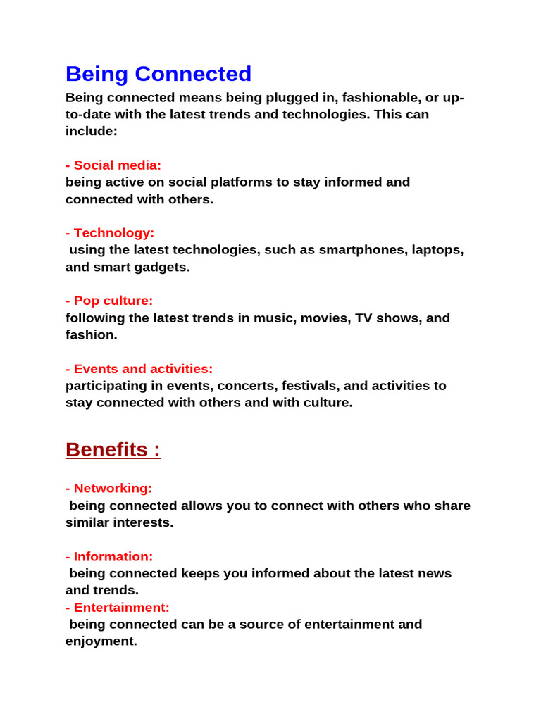 Being Connected | PDF
